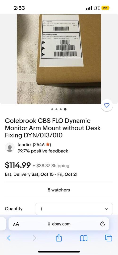 CBS Flo Dynamic Monitor Arm, Computers & Tech, Parts & Accessories, Monitor Screens on Carousell