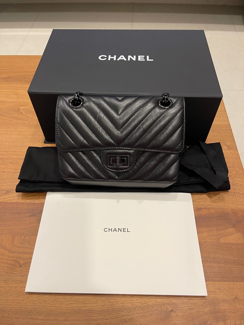 Chanel 2.55 Mini - So Black (Limited Edition), Luxury, Bags & Wallets ...