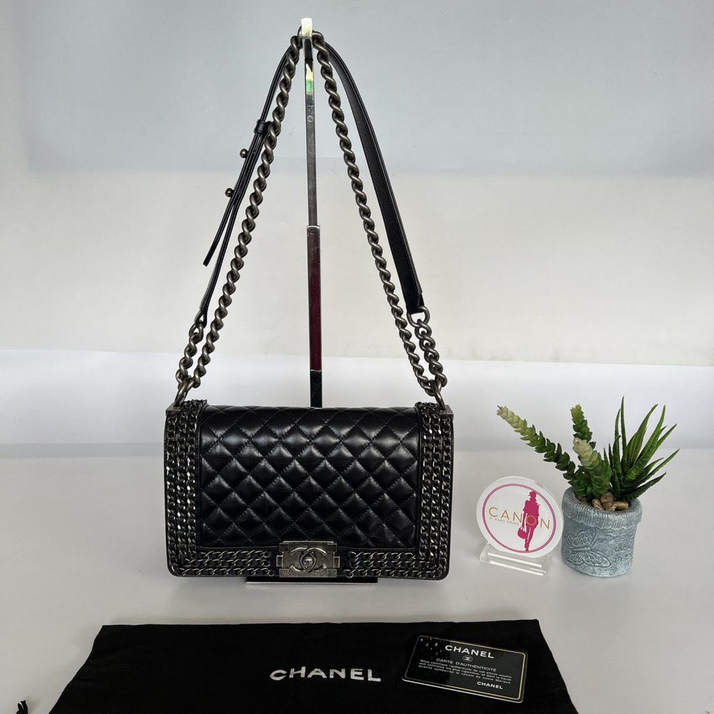 Chanel Distressed Medium Chain Around Boy Bag.Series 23xxx. With ...