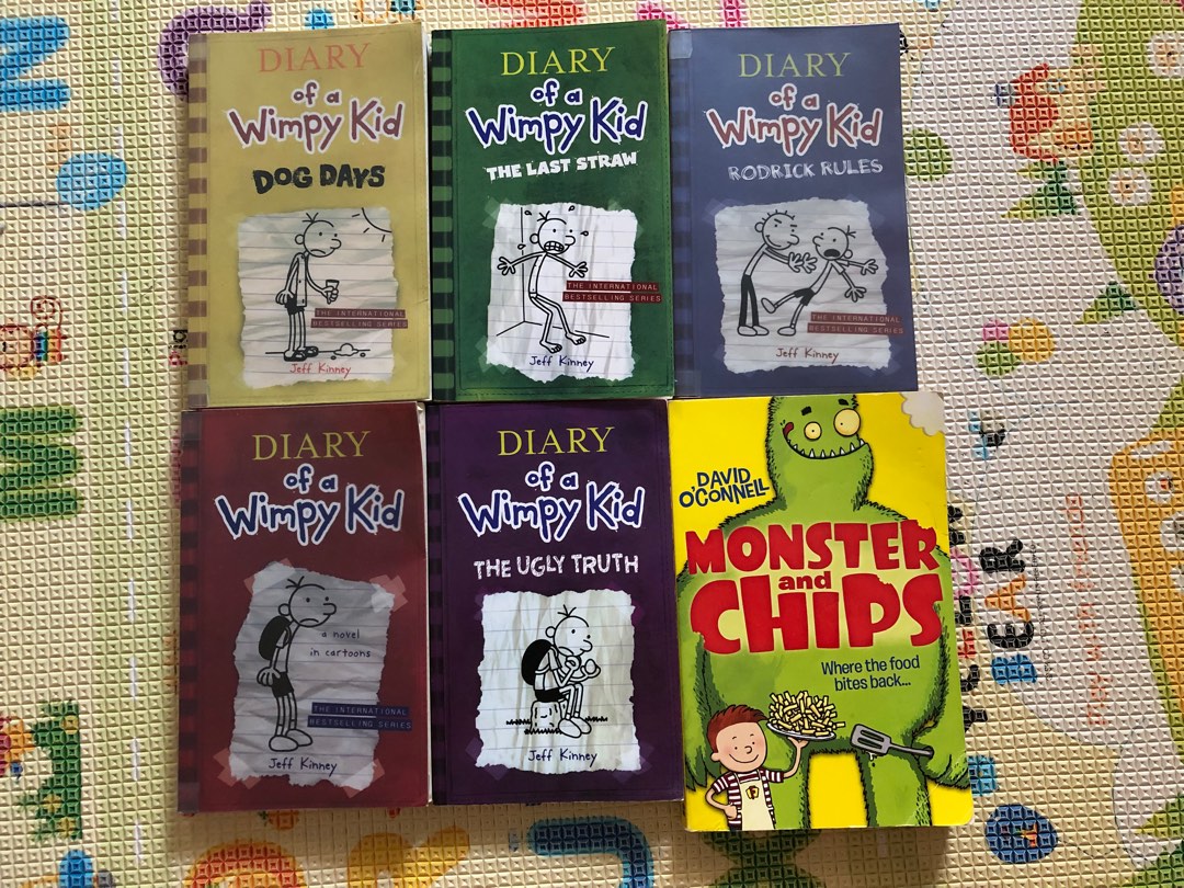 Diary of a Wimpy Kid + Monster and chips 6 books, 興趣及遊戲, 書本 & 文具, 小朋友書 ...