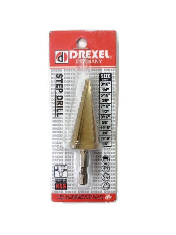 Drexel High Speed Step Drill Size: 3/16-7/8" & 4-22mm, Furniture & Home ...
