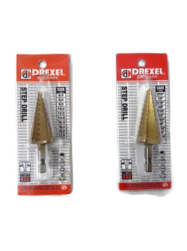 Drexel High Speed Step Drill Size: 3/16-7/8" & 4-22mm, Furniture & Home ...