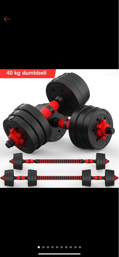 Dumbbell Set Barbell Set PVC 40kilo with long and short bars, Sports ...