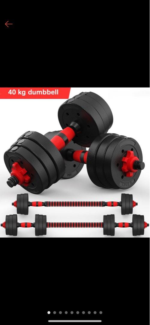 Dumbbell Set Barbell Set PVC 40kilo with long and short bars, Sports ...