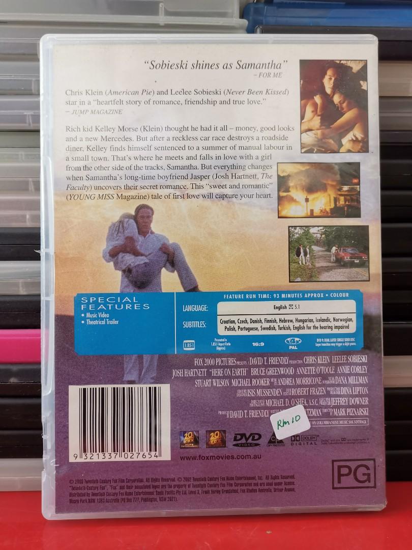 (DVD) HERE ON EARTH Chris Klein Leelee Sobieski Josh Hartnett, Hobbies & Toys, Music & Media ...