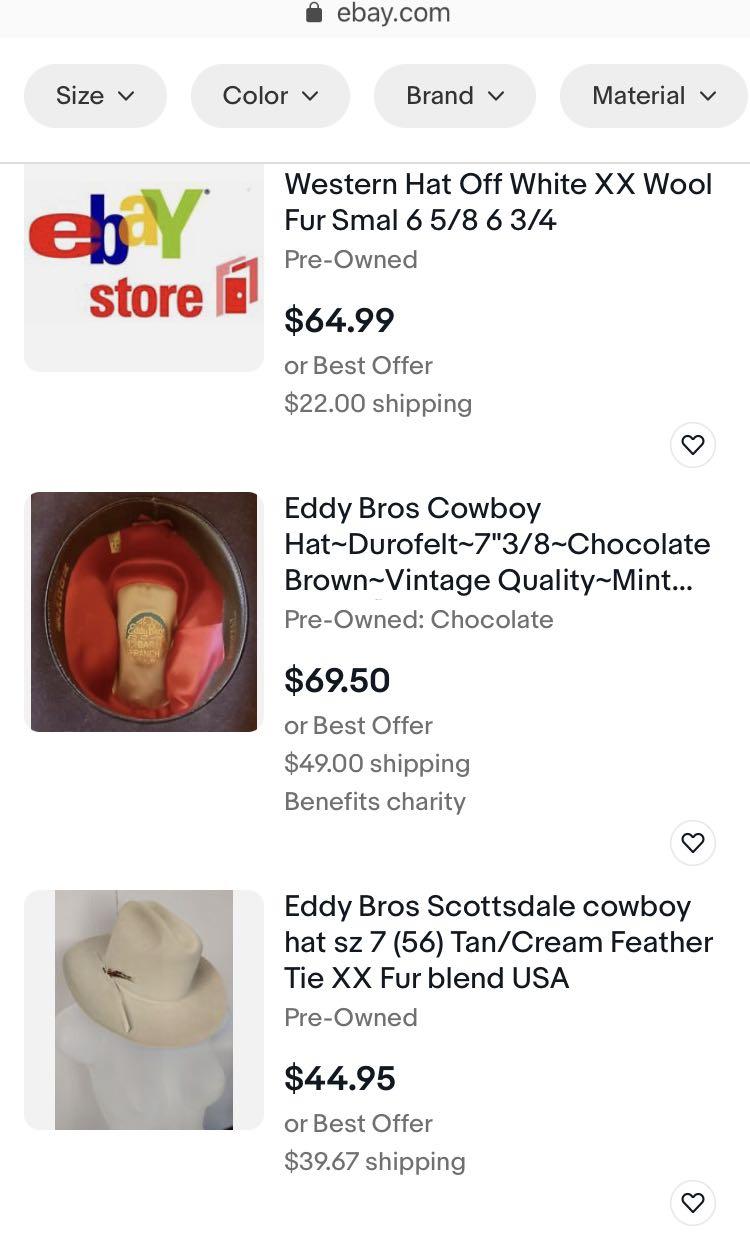 Eddy Bros Cowboy Hat, Men's Fashion, Watches & Accessories, Caps & Hats ...
