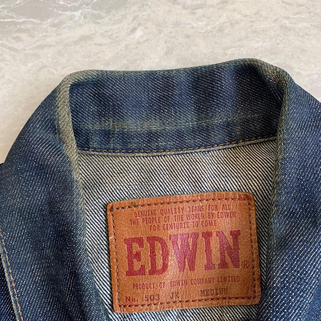 Edwin Japan 5035 Dark Denim Trucker Jacket, Men's Fashion, Coats ...
