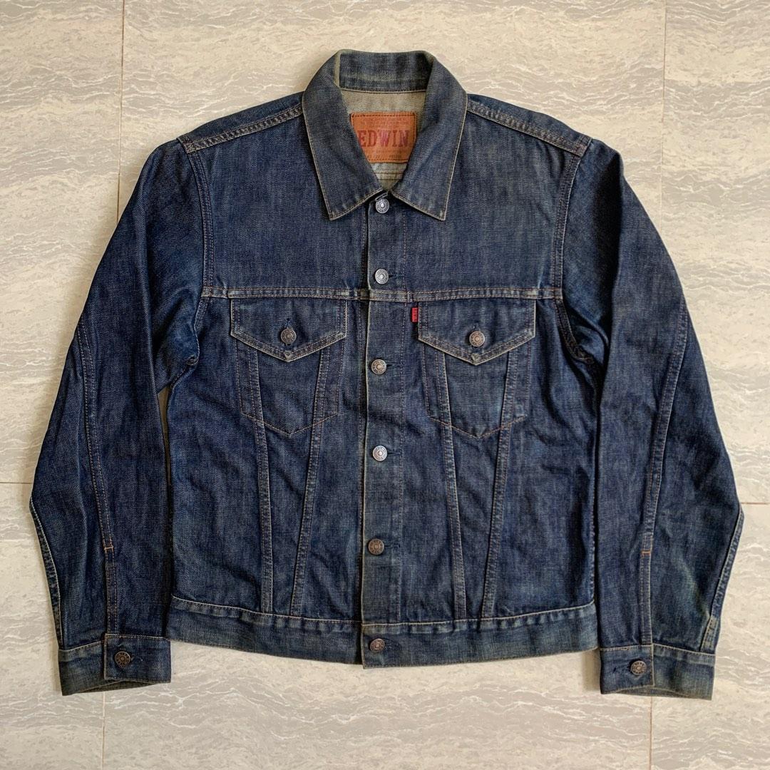 Edwin Japan 5035 Dark Denim Trucker Jacket, Men's Fashion, Coats ...