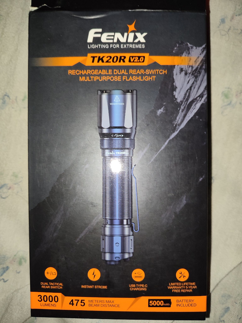 Fenix TK20R v2.0 3000 Lumen USB-C Rechargeable Long Throw Tactical ...