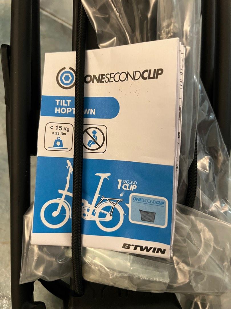 Folding Bike Luggage Rack Elops Tilt One Second Clip - Black, Sports ...