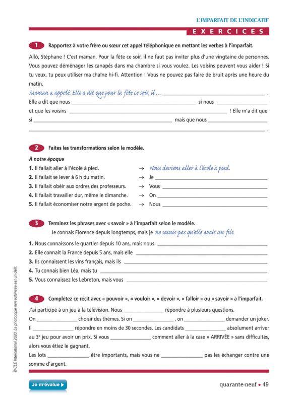 French Exercise book-Conjugaison progressive du A2/B1 CLE International ...