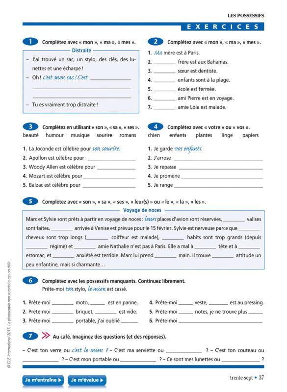 French grammar exercise-Grammaire progressive du francais A2/B1 CLE ...