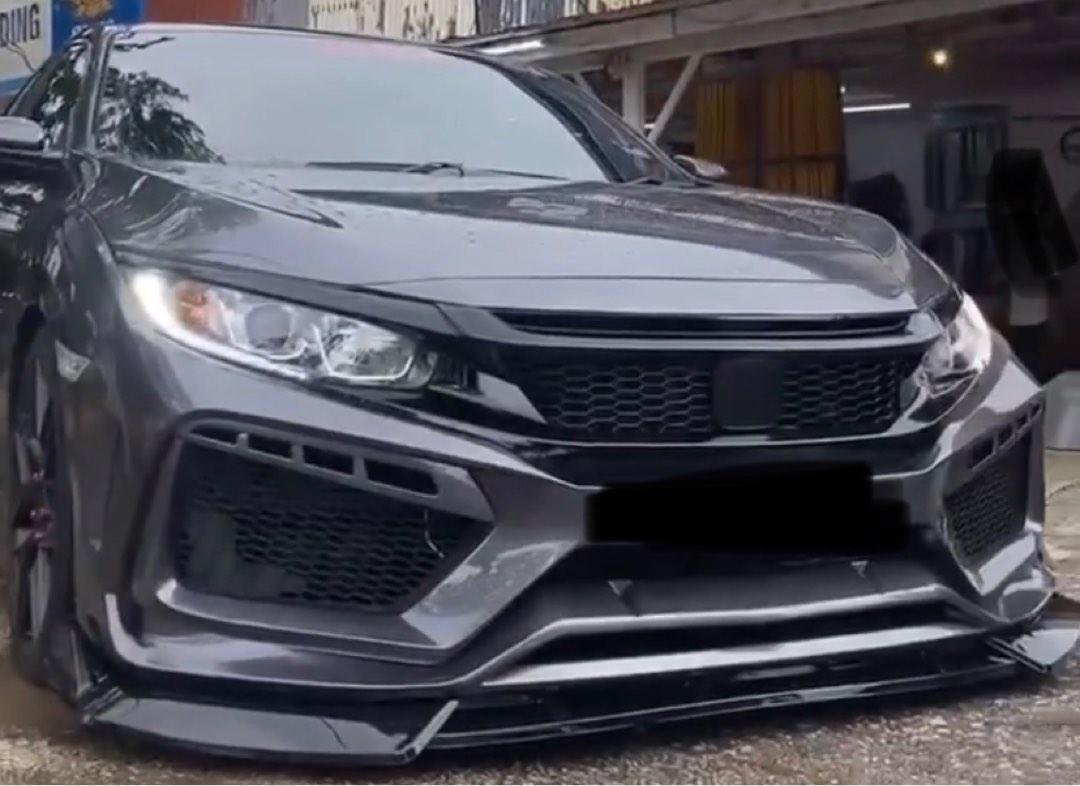Honda Civic FC robot tech bodykit front bumper with grill , drl & front ...
