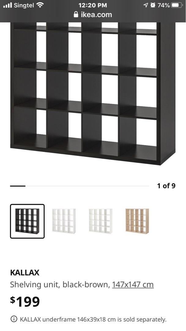 Ikea Kallax/ kallax shelving unit / cabinet / black shelving, Furniture ...