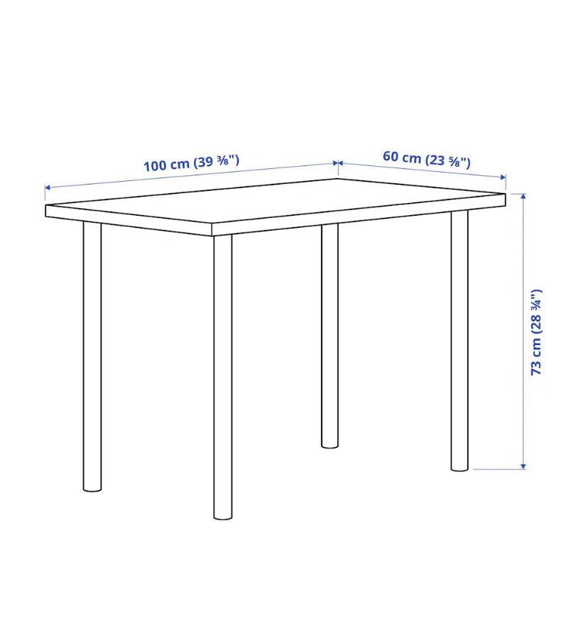 Ikea Linnmon table top Adils legs desk, Furniture & Home Living, Office ...
