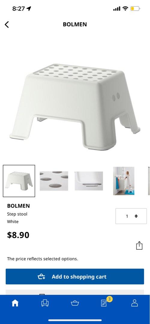 IKEA Step Stool - BOLMEN, Furniture & Home Living, Bathroom & Kitchen Fixtures on Carousell