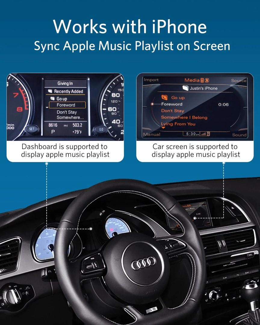 INVERY Airdual-300A Bluetooth 5.0 Adapter Compatible for Audi MMI 3G ...