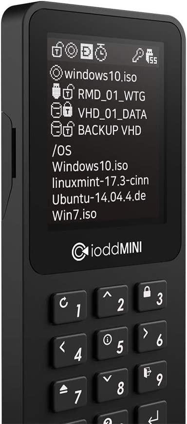 iodd Mini USB 3.0 256-bit Secure encrypted SSD Drive (256GB), Mobile ...