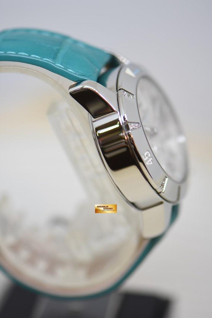 JLC MASTER COMPRESSOR LADY DIVING GMT 38mm STEEL IN LEATHER STRAP ...