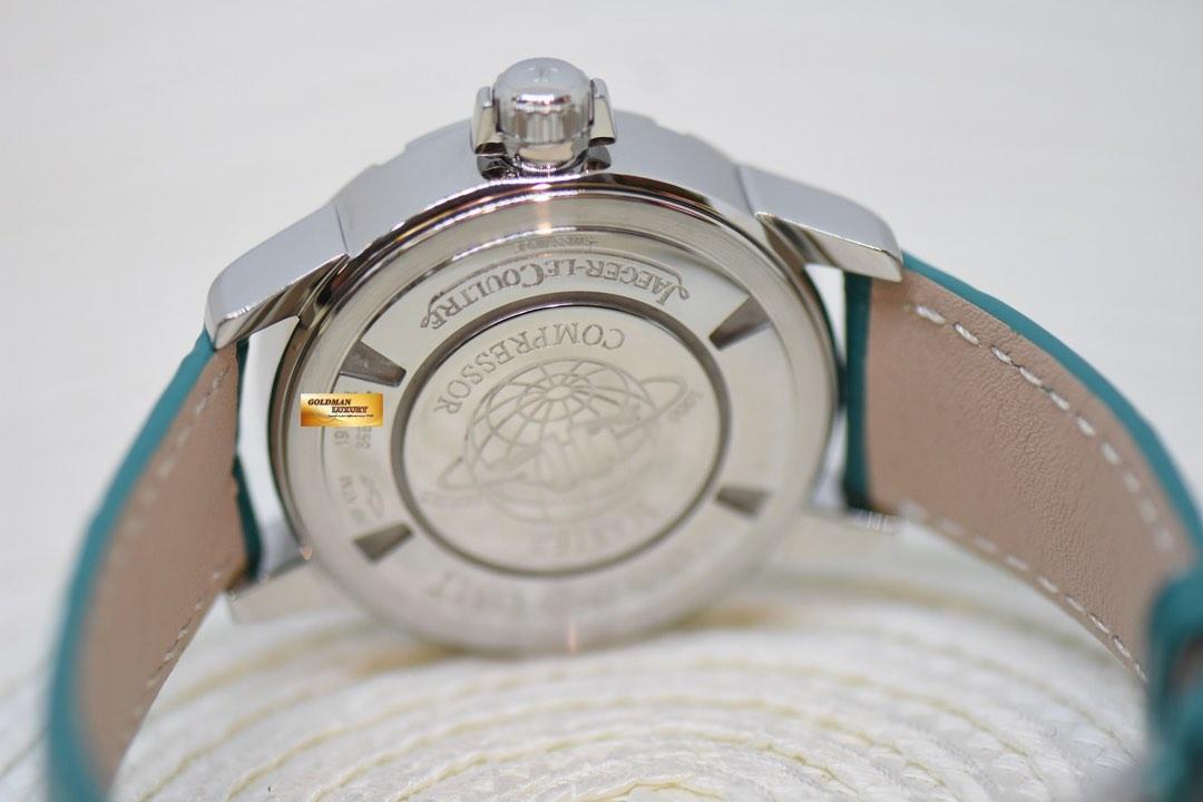 JLC MASTER COMPRESSOR LADY DIVING GMT 38mm STEEL IN LEATHER STRAP ...