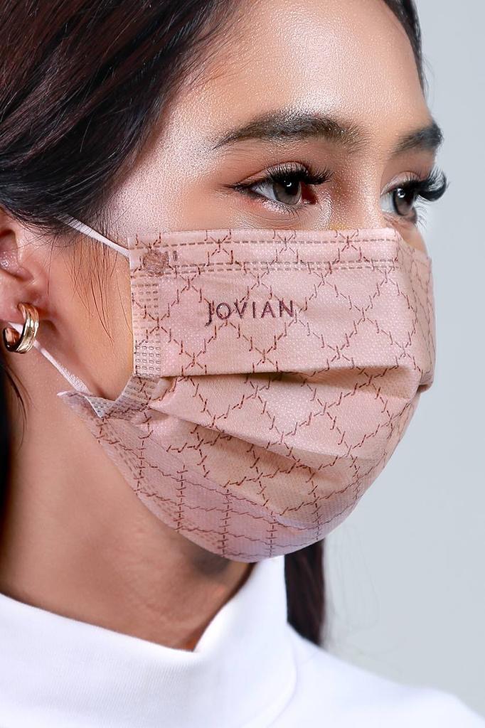 Jovian Earloop 3ply Monogram Mask - Champagne Brown, Health & Nutrition ...