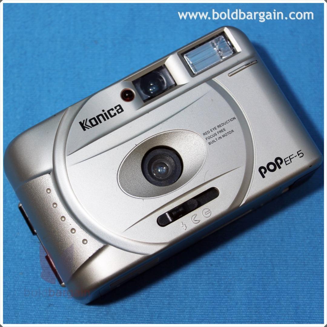 Konica POP EF-5 35mm Film Camera with Fixed Lens, Auto Winder and Flash ...