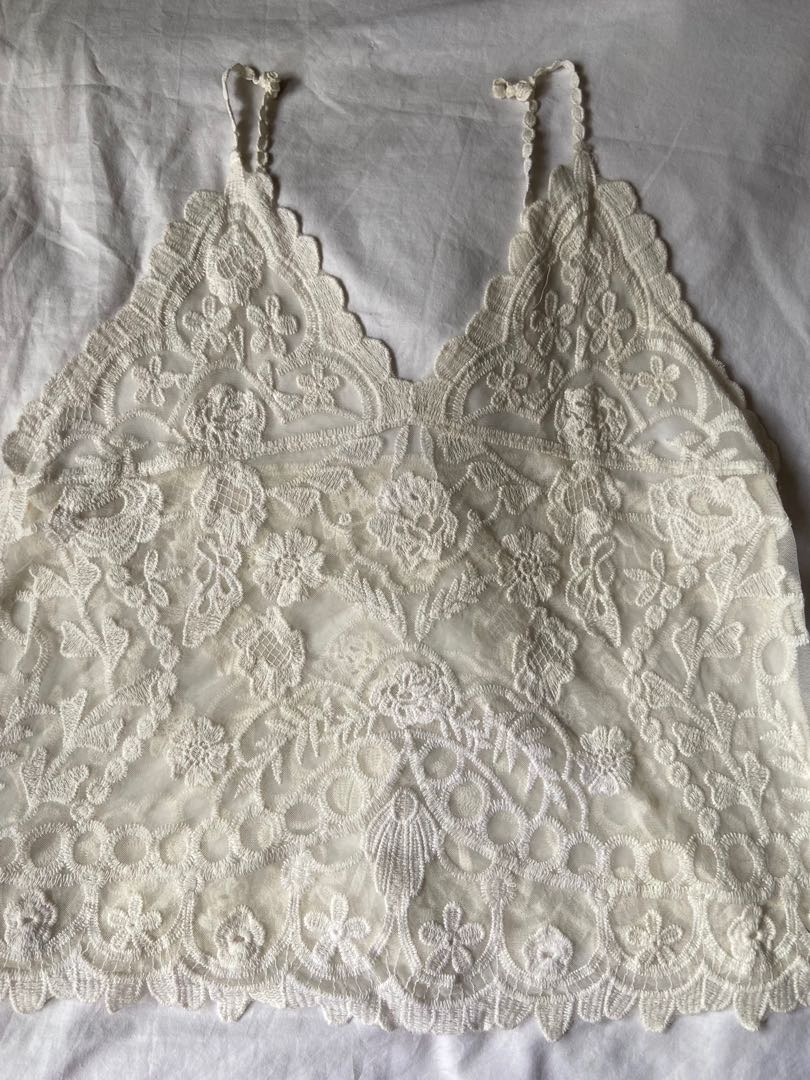 Lace top (see thru), Women's Fashion, Tops, Sleeveless on Carousell