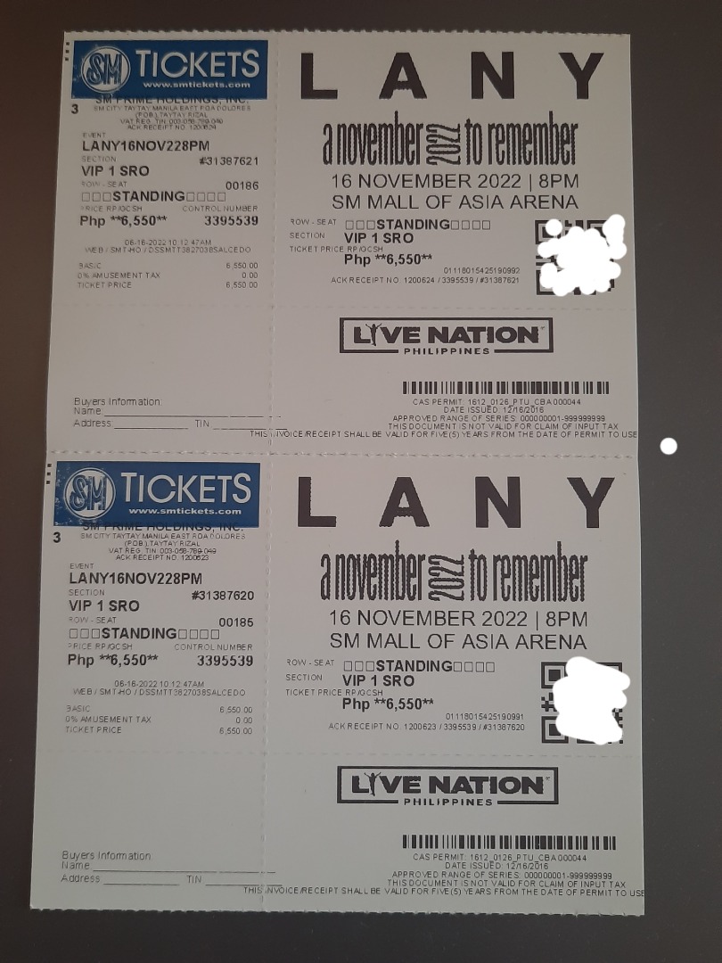 Lany concert tickets nov 16, 2022, Tickets & Vouchers, Event Tickets on ...