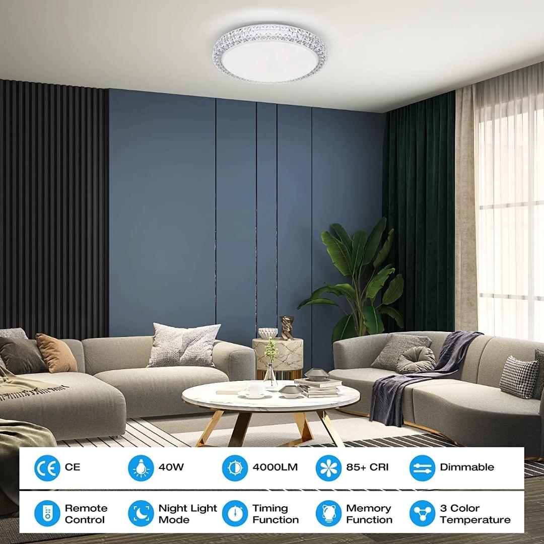 LED Ceiling Light, OOWOLF Dimmable 3000K- 6500K Round Ceiling Lights ...