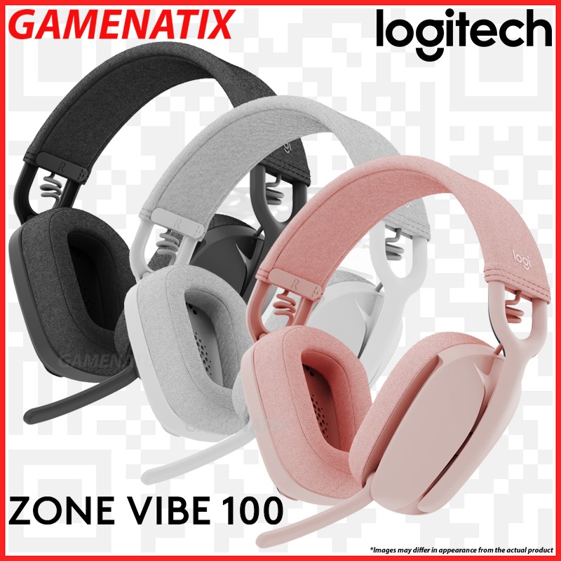 Logitech Zone Vibe 100 Lightweight Wireless Over Ear Headphones with ...