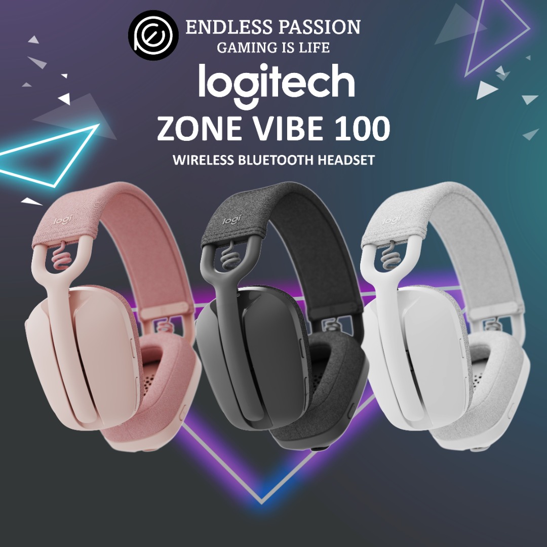 Logitech Zone Vibe 100 Wireless Bluetooth Headset, Audio, Headphones ...