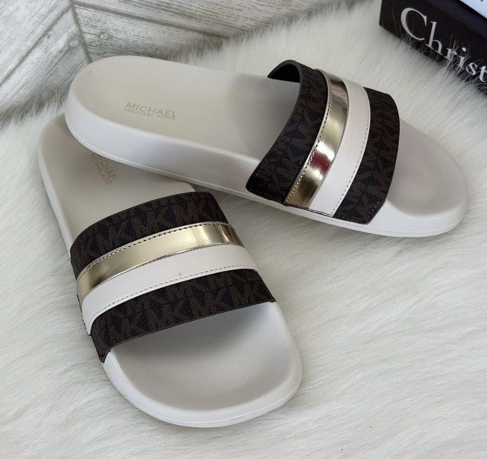 Michael Kors Slides, Women's Fashion, Footwear, Flats & Sandals on ...