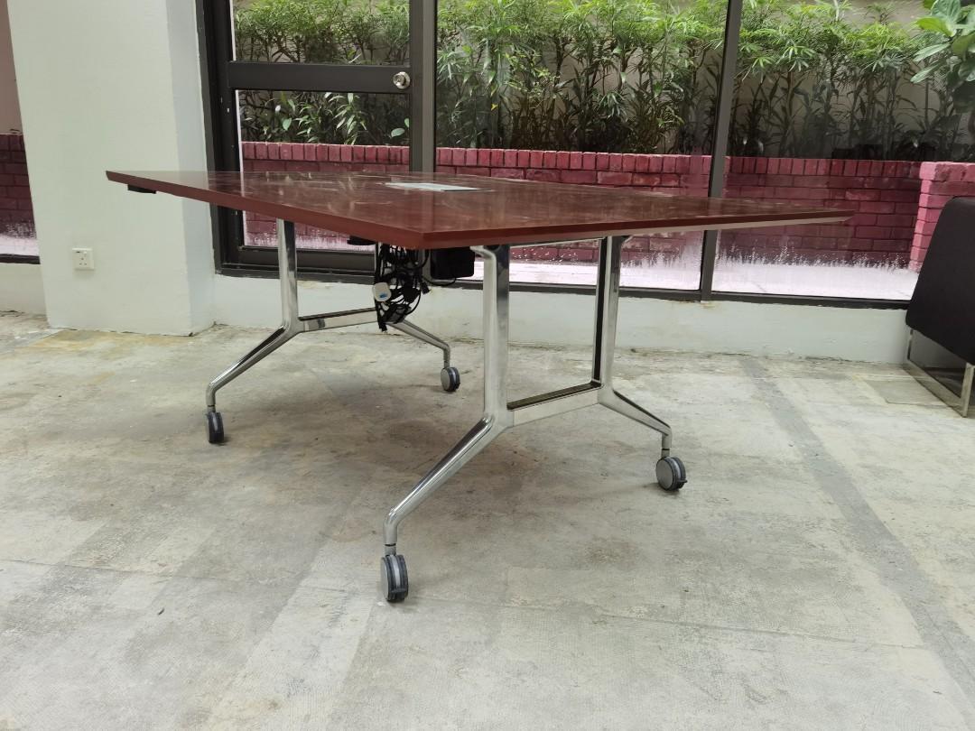 Modern Mobile Conference Table - Solid Wood, HandTrigger Fold mechanism ...