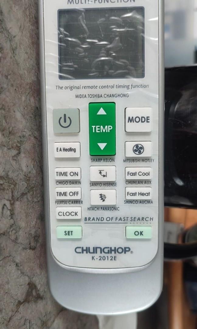 New Aircon remote (multi function)., TV & Home Appliances, Air ...