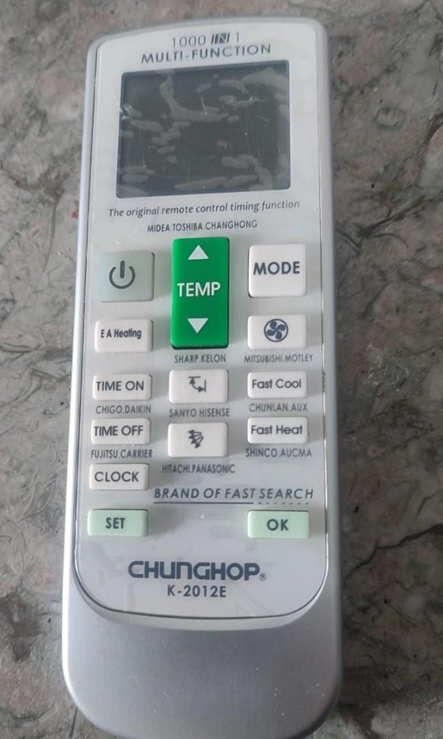 New Aircon remote (multi function)., TV & Home Appliances, Air ...