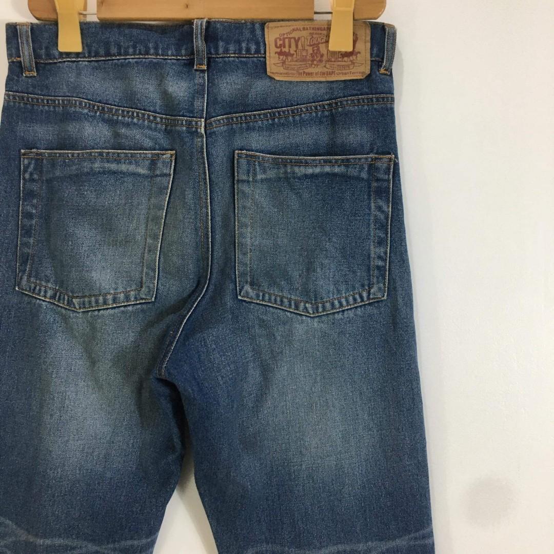 OG Bape 2000's denim script jeans, Men's Fashion, Bottoms, Jeans on ...