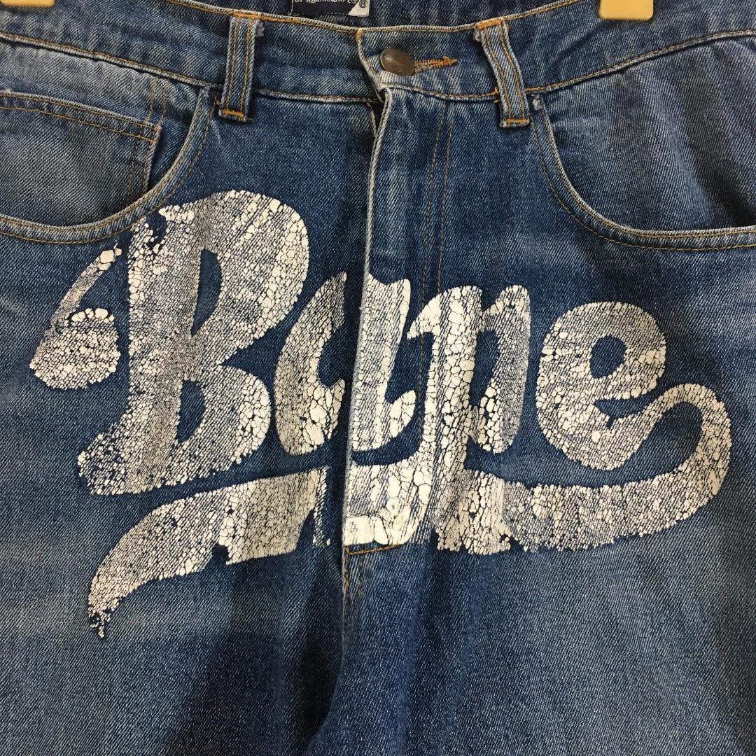 OG Bape 2000's denim script jeans, Men's Fashion, Bottoms, Jeans on ...