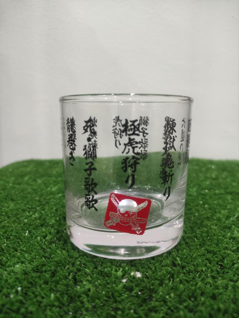 One piece zoro cawan / cup glass (gold sticker), Hobbies & Toys ...