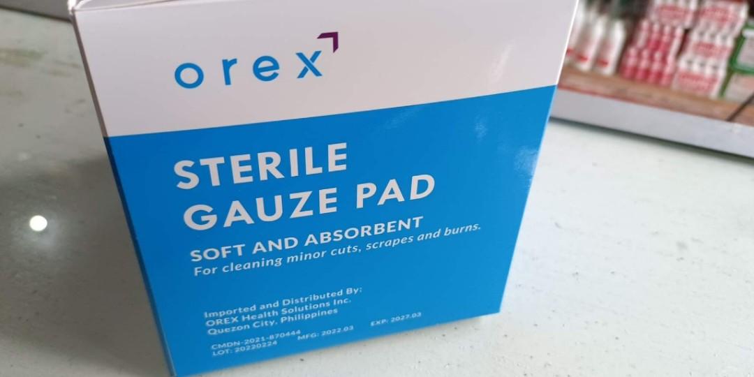 Orex Sterile Gauze Pad 4"x4" (8 ply) 24x28 Mesh, Health & Nutrition ...