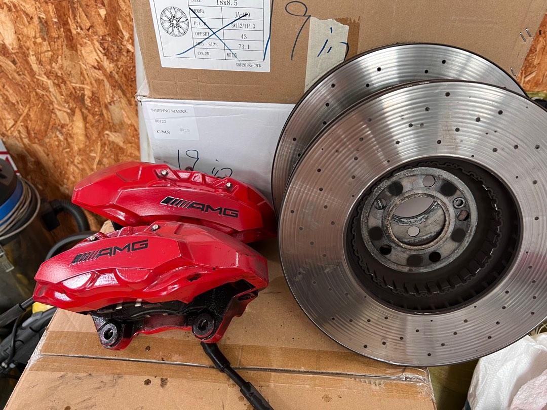 Original Mercedes C Class 4 pots brake and 340 rotor, Car Accessories ...