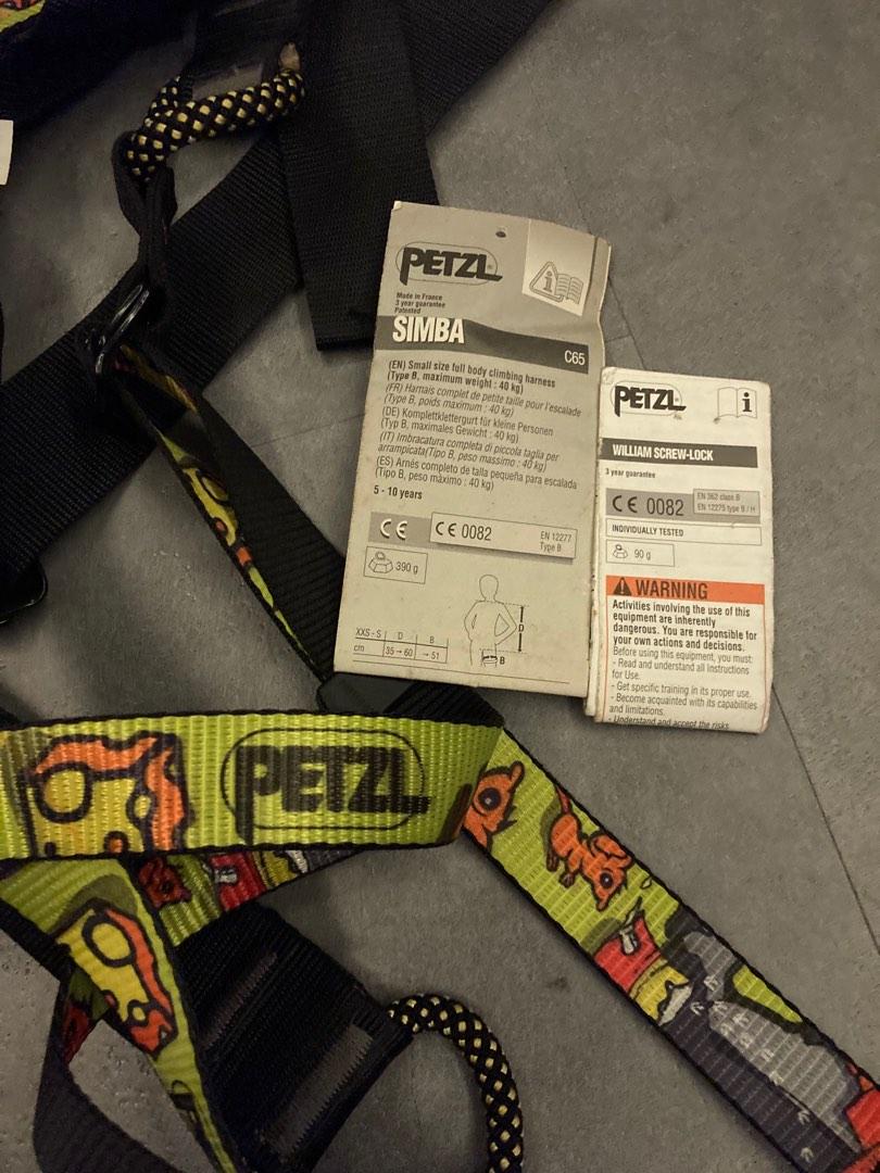 PETZL SIMBA Kids Climbing Harness, Sports Equipment, Hiking & Camping ...
