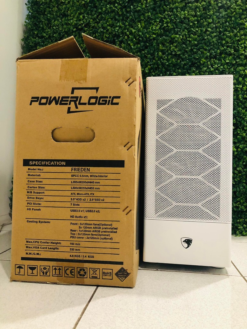 Powerlogic B02 Frieden Tempered Glass Gaming Series PC Case White ...