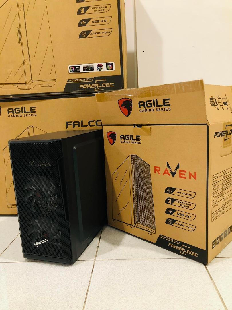 Powerlogic Raven Agile M-ATX Tempered Glass Gaming RGB PC Case, Video ...