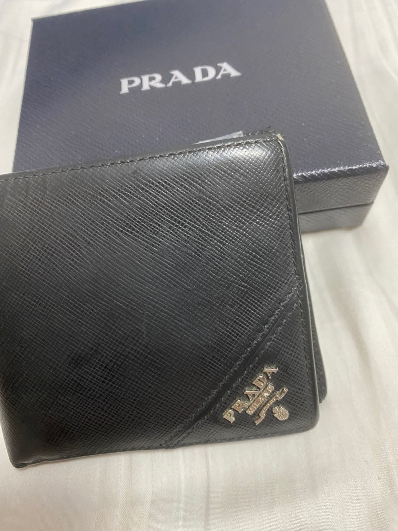 Authentic Prada Saffiano Wallet, Men's Fashion, Watches & Accessories ...