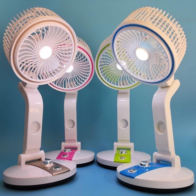 Rechargeable Folding Fan with LED Light, Furniture & Home Living ...