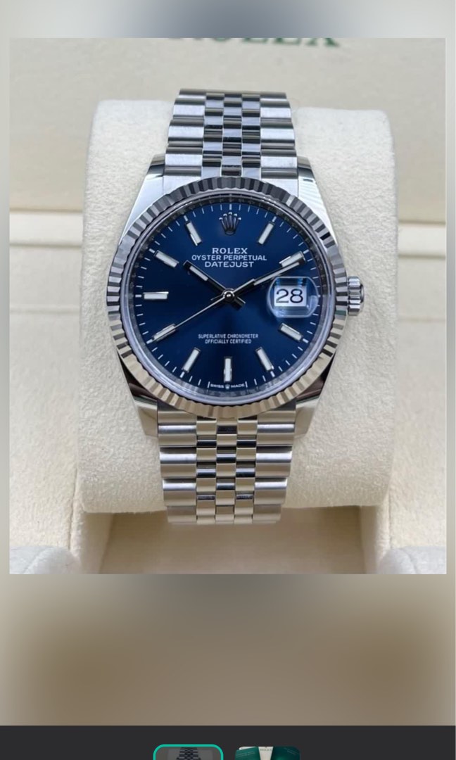 Rolex Datejust 36 126234 blue stick dail,fluted bezel, jubilee bracelet ...
