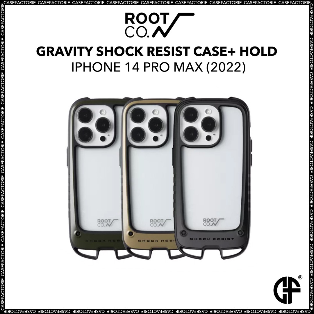 ROOT CO. Gravity Shock Resist Case + Hold for iPhone 14/14 Plus/14 Pro/14 Pro Max (2022), Mobile ...