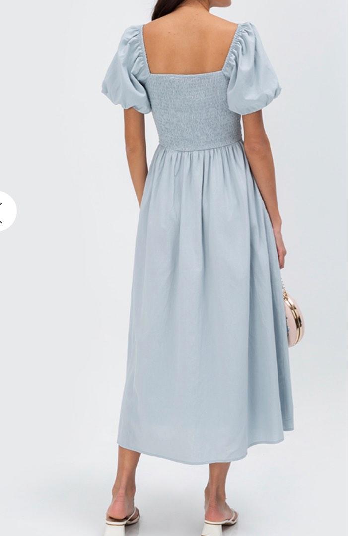 ROSALINE SWEETHEART SMOCKED MAXI DRESS, Women's Fashion, Dresses & Sets ...