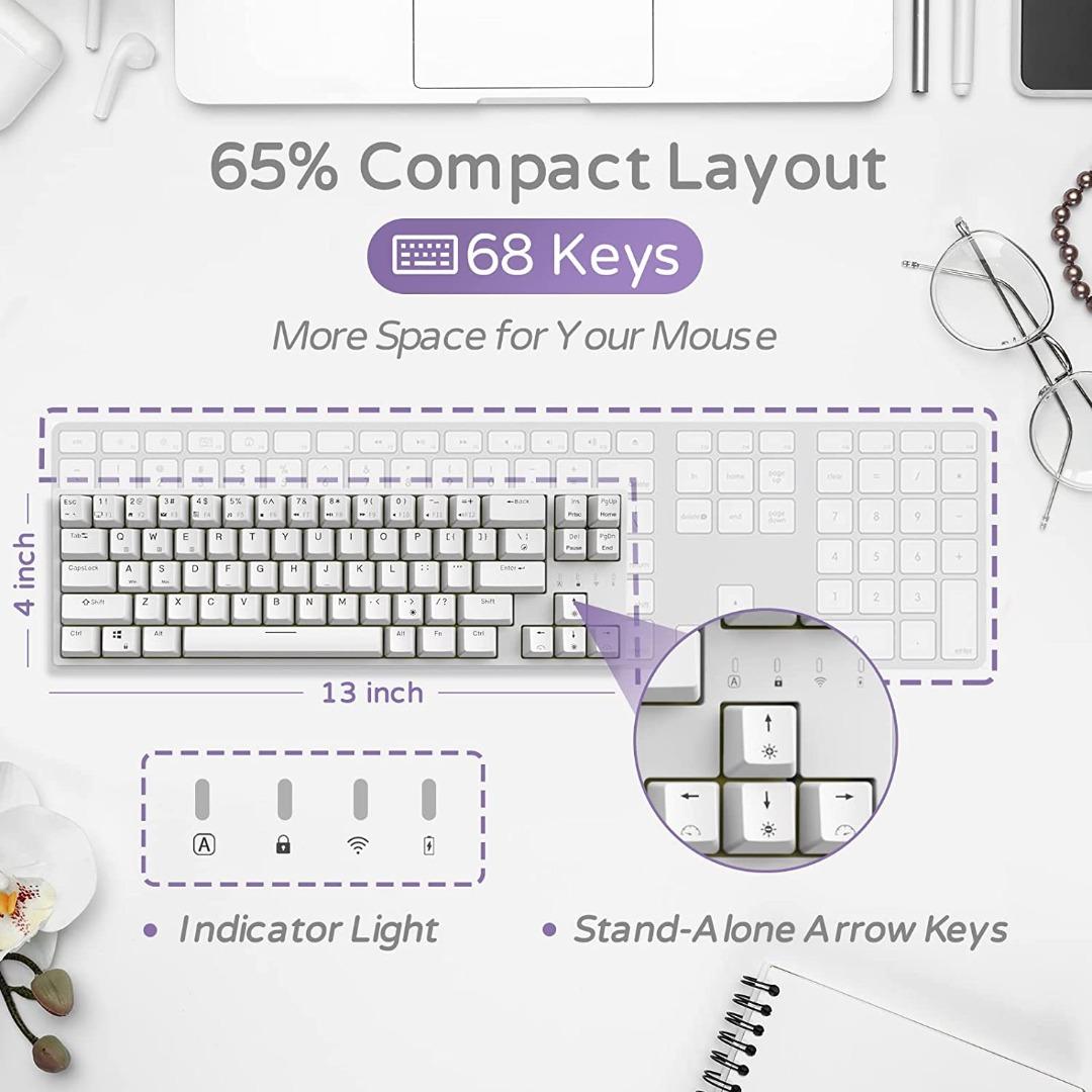 Royal Kludge RK68 plus RGB Hot Swappable 65% keyboard wireless ...
