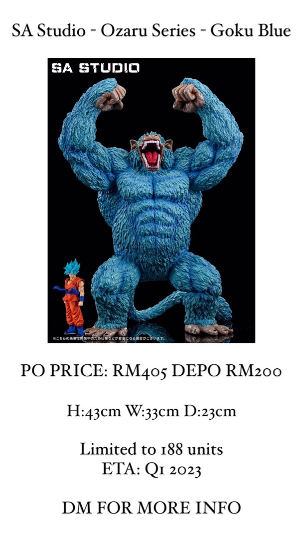 SA Studio - Ozaru Series - Goku Blue, Hobbies & Toys, Toys & Games on Carousell